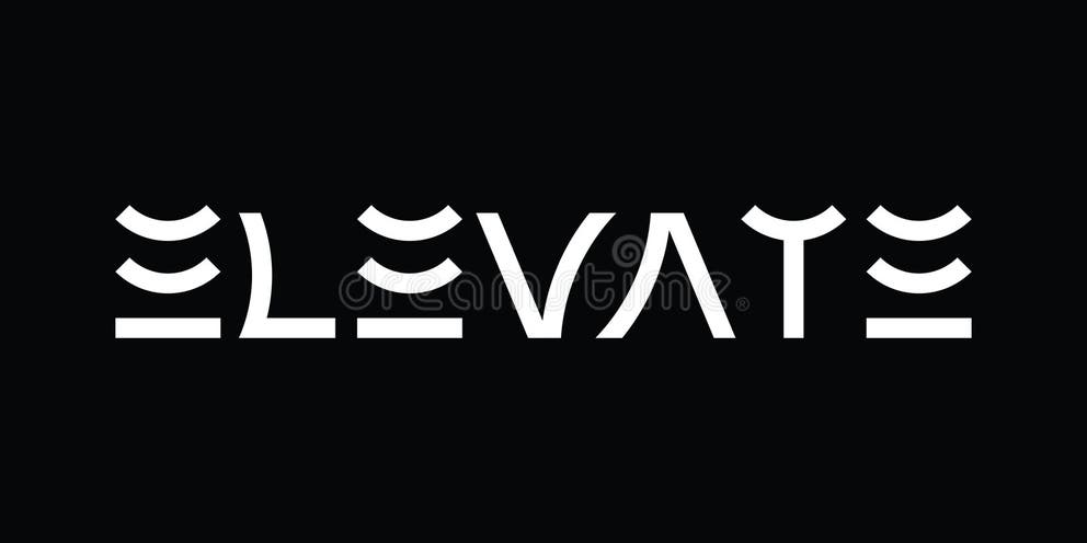 Elevate Text Logo, San Serif Font Typography Design Vector Template ...