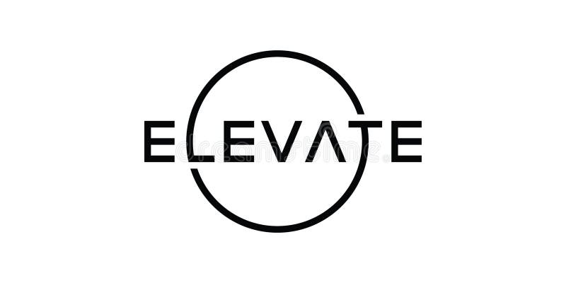Elevate Text Logo, Typographic Design Vector Template. Stock ...