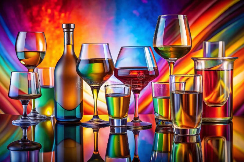 Vibrant Glassware Set for Every Drink a Collection of Assorted Sizes ...