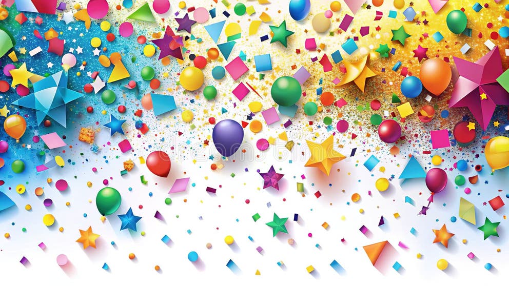 Vibrant Geometric Birthday Banner AIGenerated Celebration Decor for a ...