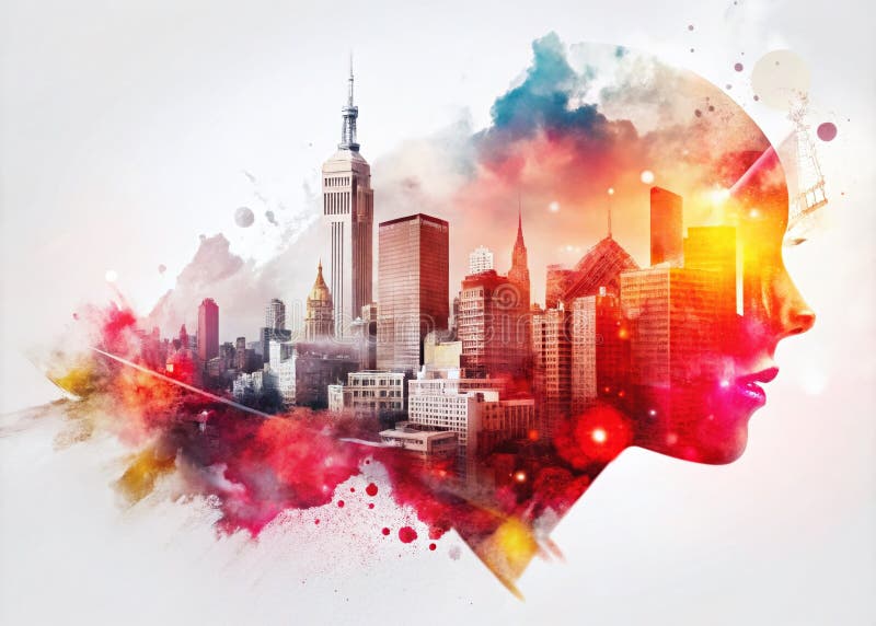 Modern Double Exposure Banner Template Red and White Corporate Design ...