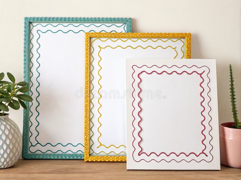 Colorful Wavy Line Frames a Versatile Collection for Design Projects ...