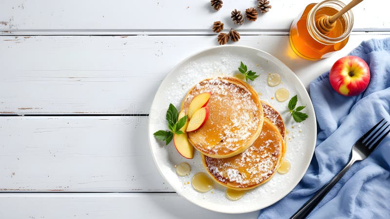 Pancake Breakfast Set Pastel Style Elements Stock Illustration ...