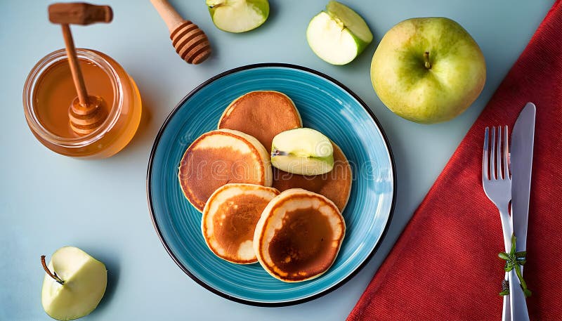 Pancake Breakfast Set Pastel Style Elements Stock Illustration ...