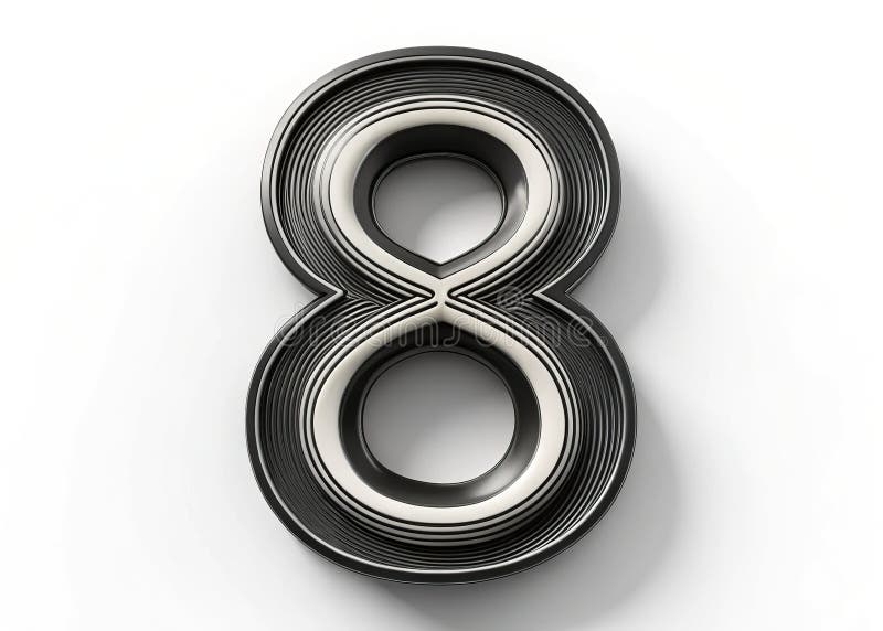 Striking Black and White Number Eight Design a Sharp Bright and ...