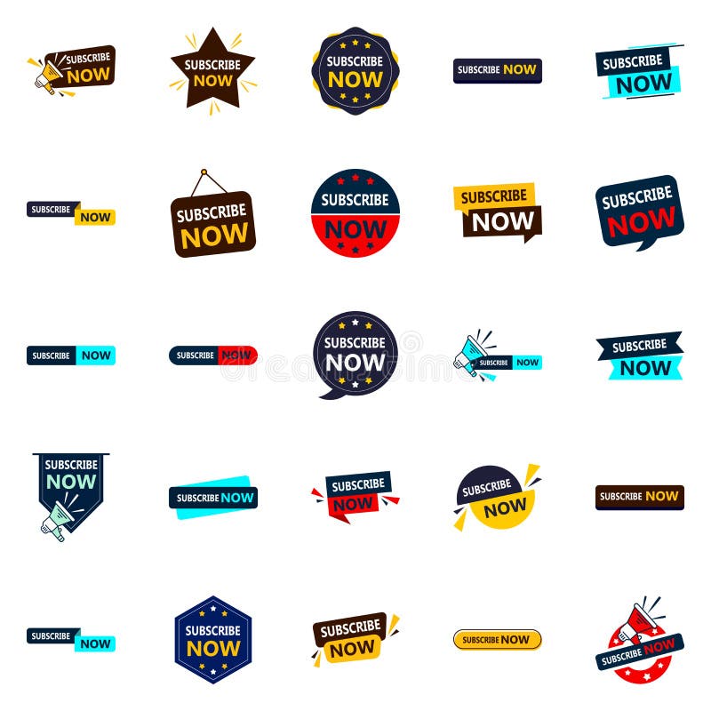 Elevate Your Design Game with Subscribe Now 25 High-resolution Vector ...