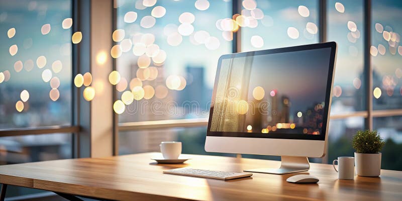 Contemporary Office Workspace Mockup a Professional Design Showcase for ...