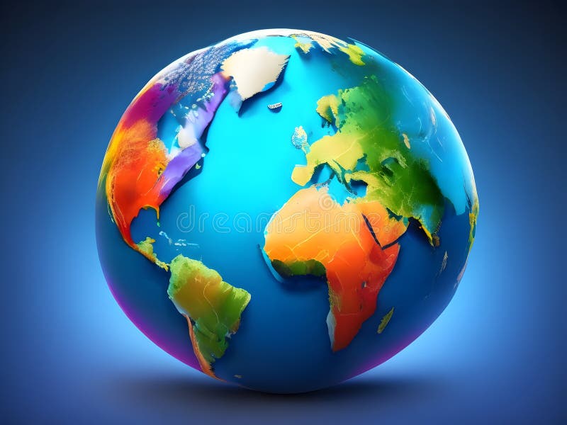 Orbital Harmony: Abstract Earth Map Explorations Stock Illustration ...