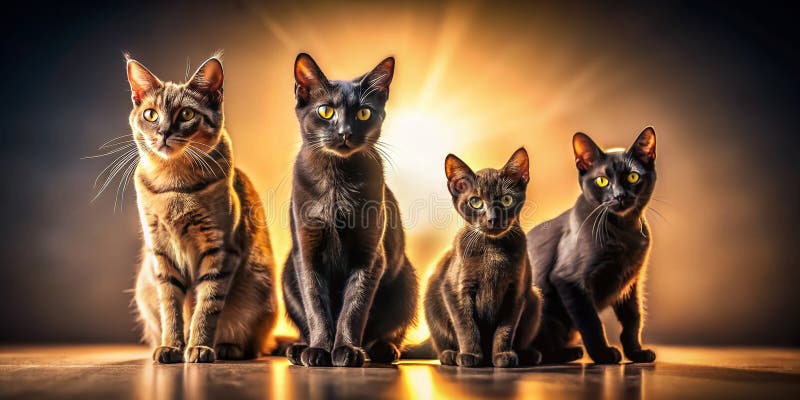 Elegant Cat Silhouette Graphics a Premium Set of Detailed Feline Poses ...