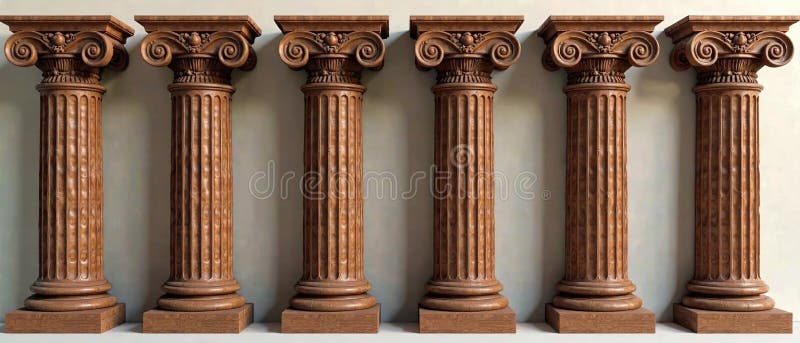 Exquisite Vintage Wood Carved Columns Detailed Vector Graphics for ...