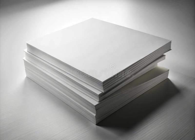 Realistic A4 Paper Stack Mockup Clean White Sheets for Note Templates ...