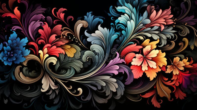 Elevate Your Design with a Stylized Brocade Pattern Featuring Dynamic ...