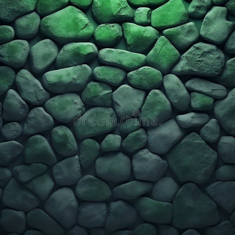 Abstract Green Stone Wall Texture Background with Space for Design, AI ...