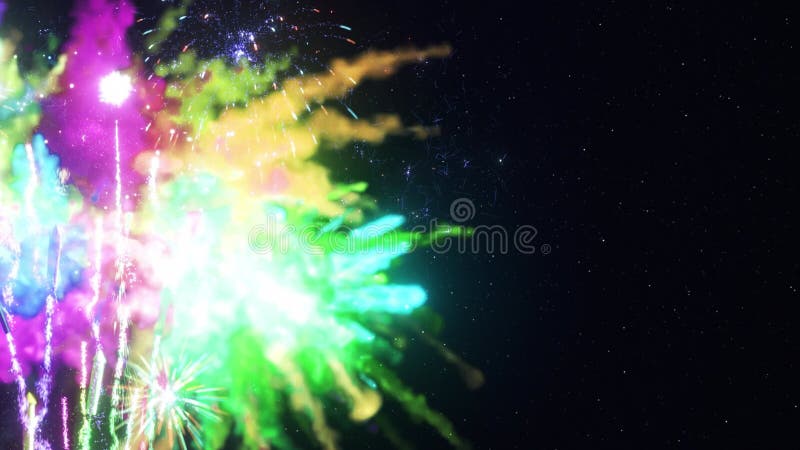 Fireworks Background with Left Side Copy Space Stock Video - Video of ...