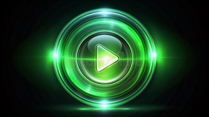 Dynamic Green Play Button with Long Exposure Effect: a Modern ...