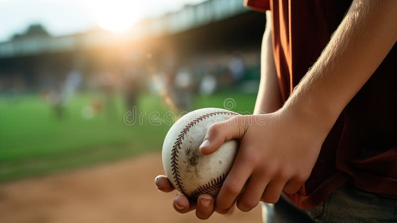 A Baseball Player Holding Baseball Stock Illustration - Illustration of ...