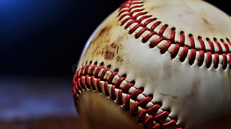 Close Up Shot of a Baseball Stock Illustration - Illustration of ...