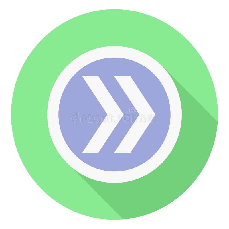 Dynamic Forward Arrow Icon with Long Shadow Stock Vector - Illustration ...