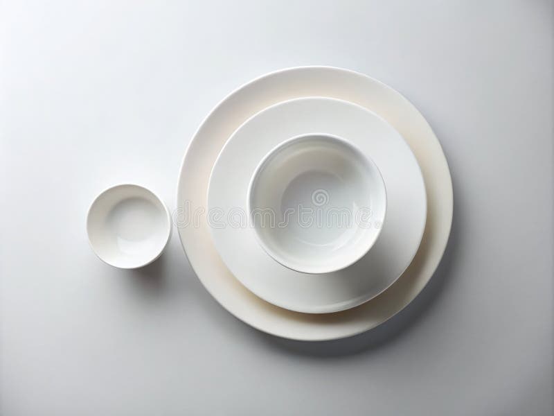 Sleek White Plate and Bowl Set a TopView Inspiration for Modern Dining ...