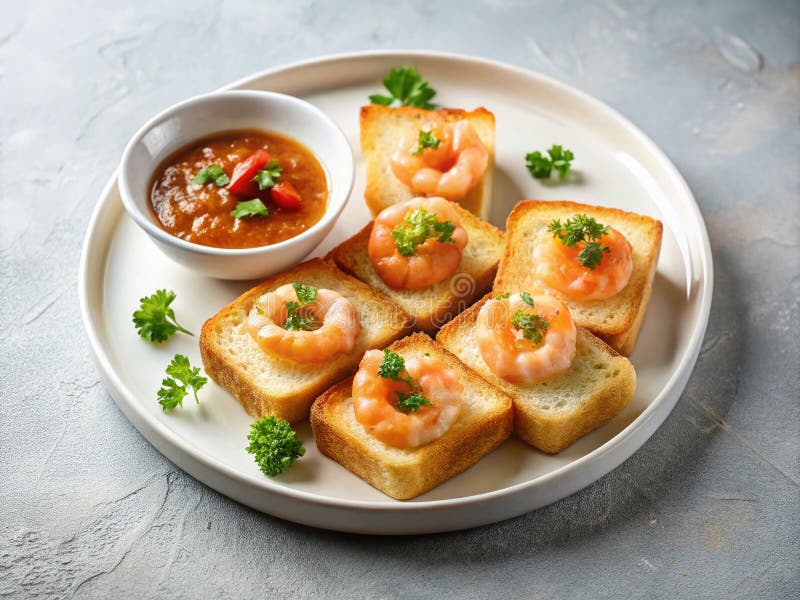 Exquisite Prawn Toast Bites a Minimalist Masterpiece of Gourmet ...