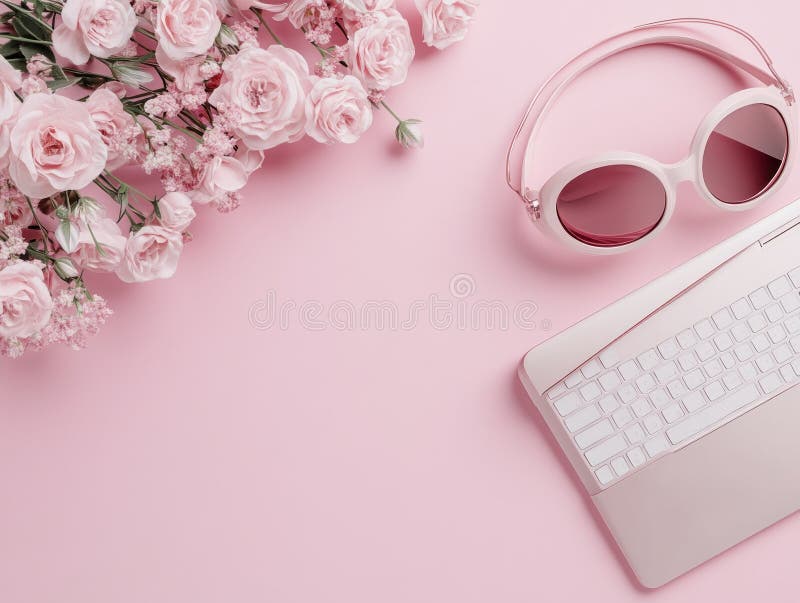 Elevate Your ELearning with this Aesthetically Pleasing Top-down View Featuring Online Education ...