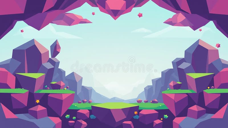 Modern 2D Game Scene Design Template Versatile Backgrounds for Mobile ...