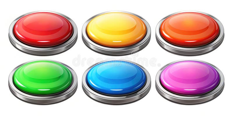 Bright Cheerful Cartoon Game Buttons a Colorful Collection of Flat ...