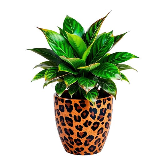 Bold Leopard Print Planter Luxurious Texture and Overlapping Design for ...