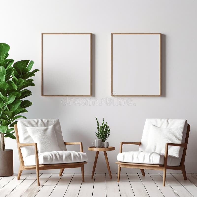 Set of 2 Wooden Frame Mockup - Stylish Modern Scandinavian Design for ...
