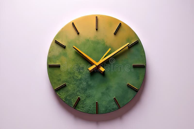 Stunning Gradient Green and Gold Wall Clock a Modern Timepiece with ...