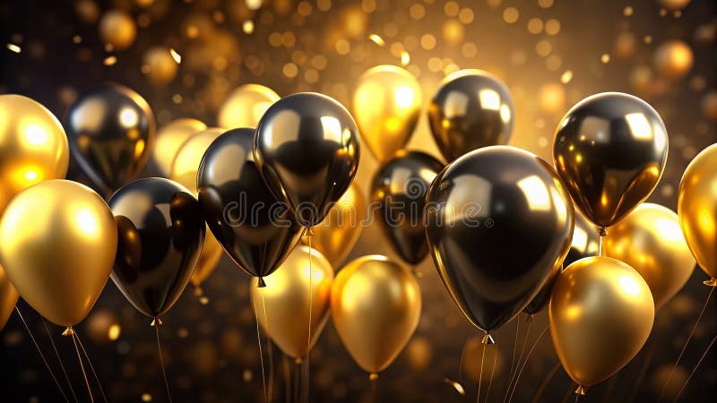Sophisticated Gold and Black Balloon Loop Background Elegant Party ...