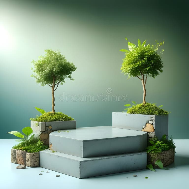 Vibrant Ceramic Eco Podium a Rectangular Energetic Design Stock ...