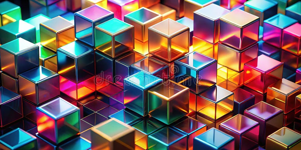 Vibrant Abstract Geometric Cubes Wallpaper a Stunning Digital ...