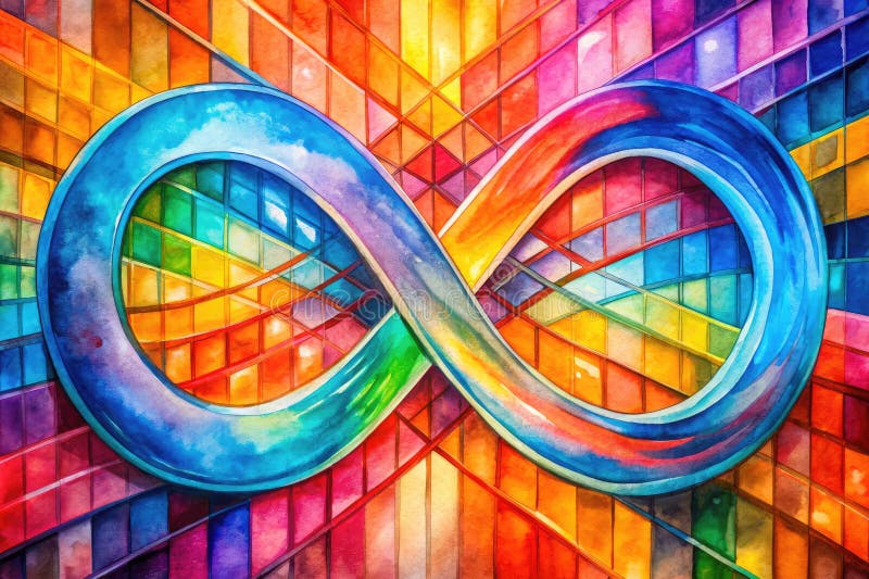 Stunning Abstract Watercolor Infinity 8 Architectural Print Wallpaper a ...