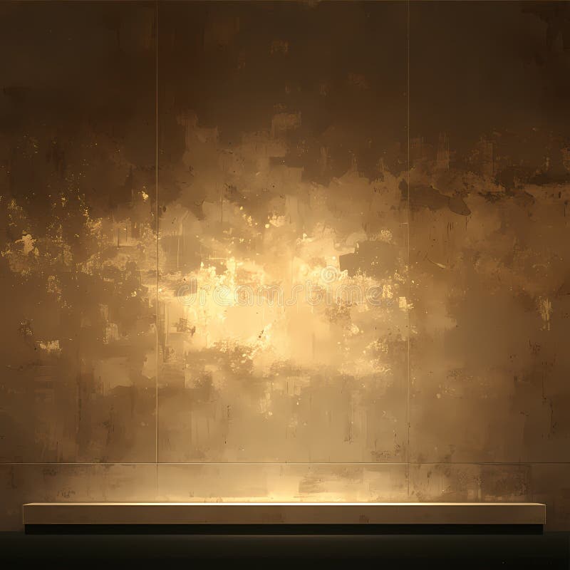 Golden Gradient Gallery - Elegant Art Display Wall Stock Illustration ...
