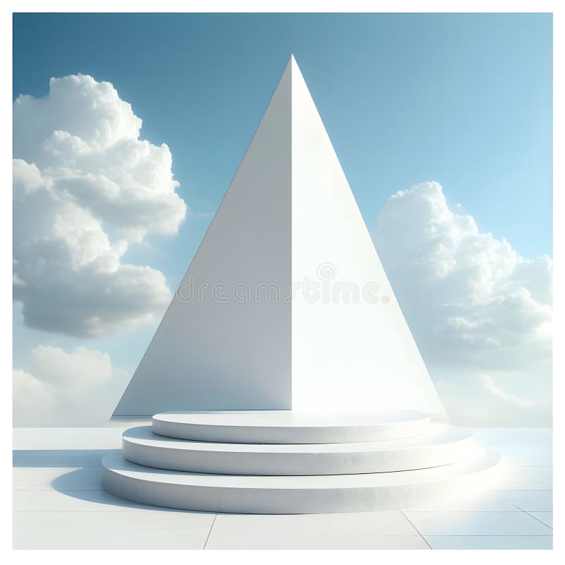 Ceramic Triangle Podium Minimalist Elegance in White Stock Illustration ...