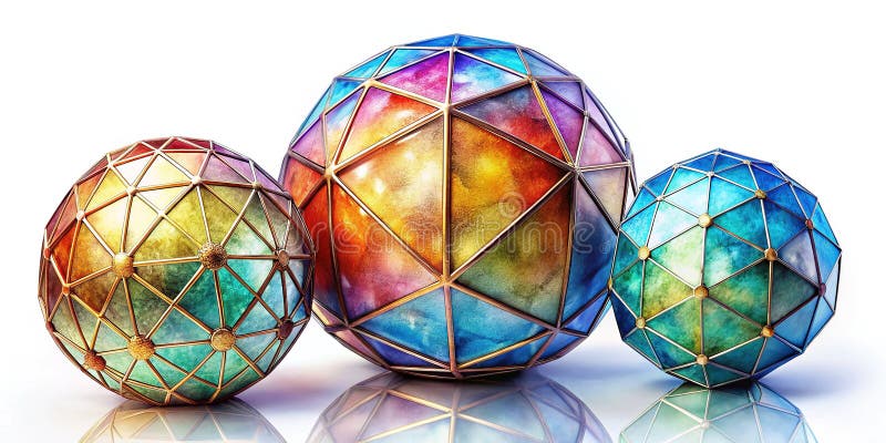 Elevate Your Space with this Stunning Geometric Cubic Globe Set a ...