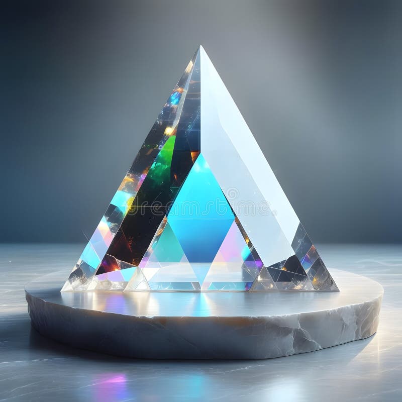 Triangular Stone Prism Artistic Crystal Podium with Prismatic ...
