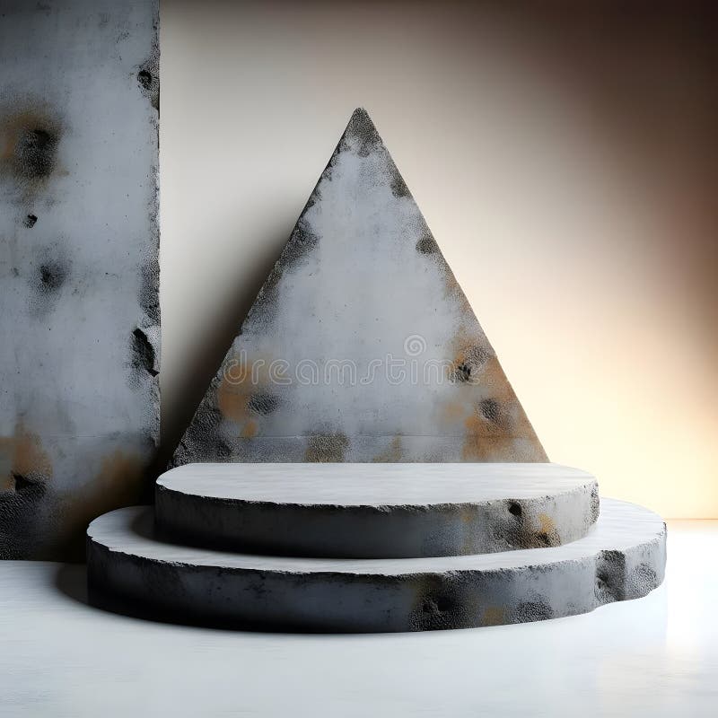 Stone Triangle Podium Industrial Chic with Concrete Textures Stock ...