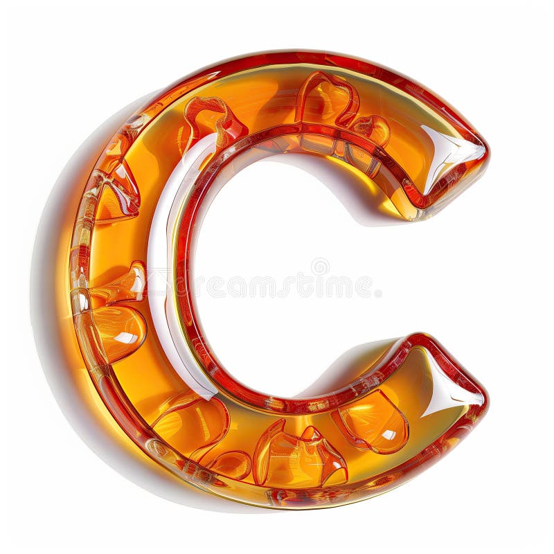 Alphabet Letter C Typography Drawing, English ABCs Ornate Design ...