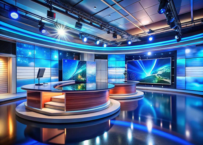 Immersive Virtual News Studio Set a Stunning Panoramic Background for ...