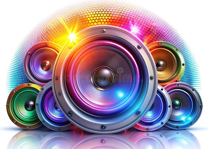 Vibrant Audio Visuals Colorful Speaker Graphics for Modern Design ...