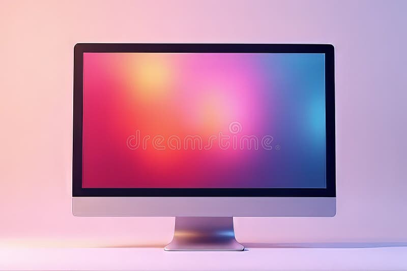 Stunning Modern Computer Monitor with Dynamic Gradient Background a ...