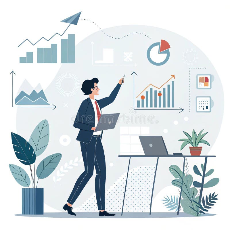 Corporate Office Artwork Design with Unique Character Themes Stock ...