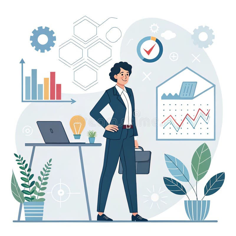 Corporate Office Artwork Design with Unique Character Themes Stock ...