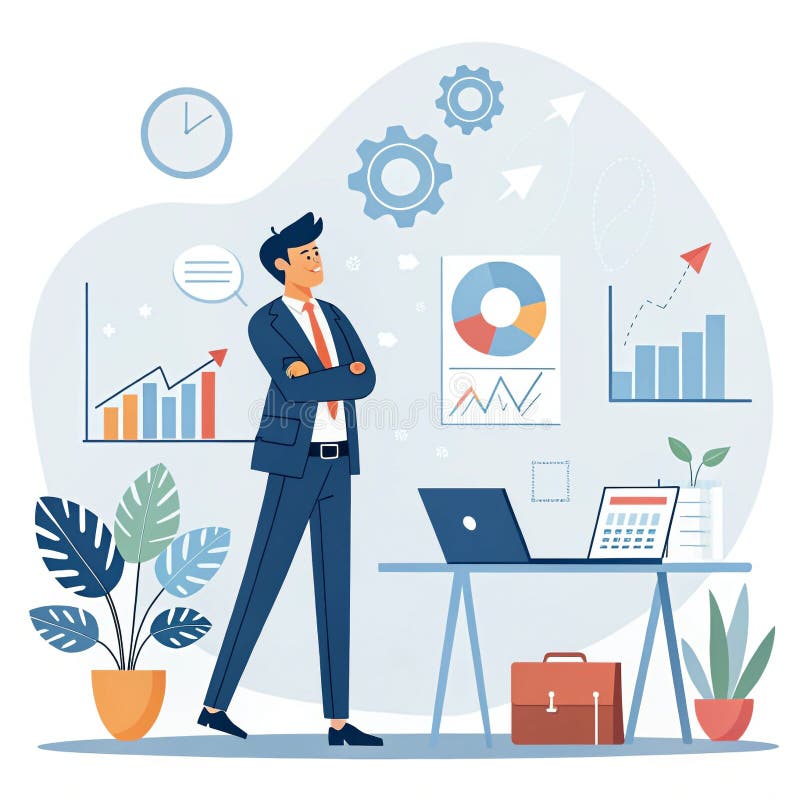 Corporate Office Artwork Design with Unique Character Themes Stock ...