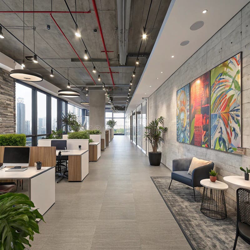 Corporate Office Artwork Design with Unique Character Themes Stock ...