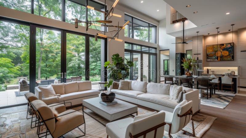 Elevated Angle Highlighting the Cohesion and Balance of Interior Decor Stock Illustration ...