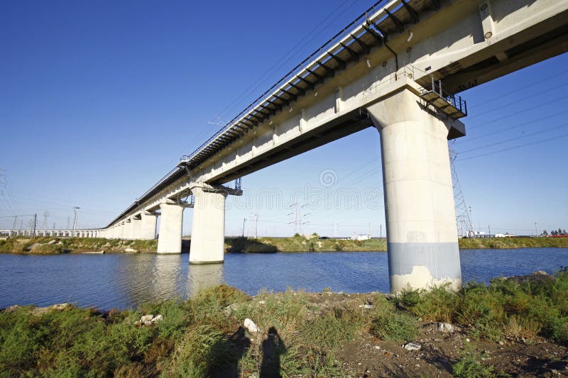 Elevated Bridge Concrete Structure Stock Image - Image of building ...