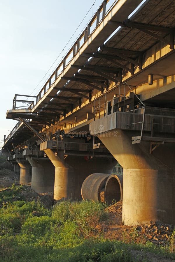 Elevated Bridge Concrete Structure Stock Image - Image of equipment ...